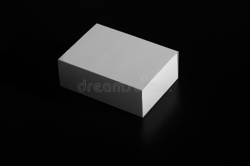Whitebox. Carton Moving Box. White Cardboard Box Isolated on Black ...
