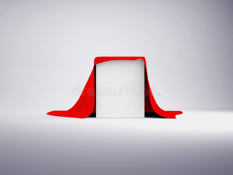 White Box Covered with Red Cloth Stock Illustration - Illustration of ...