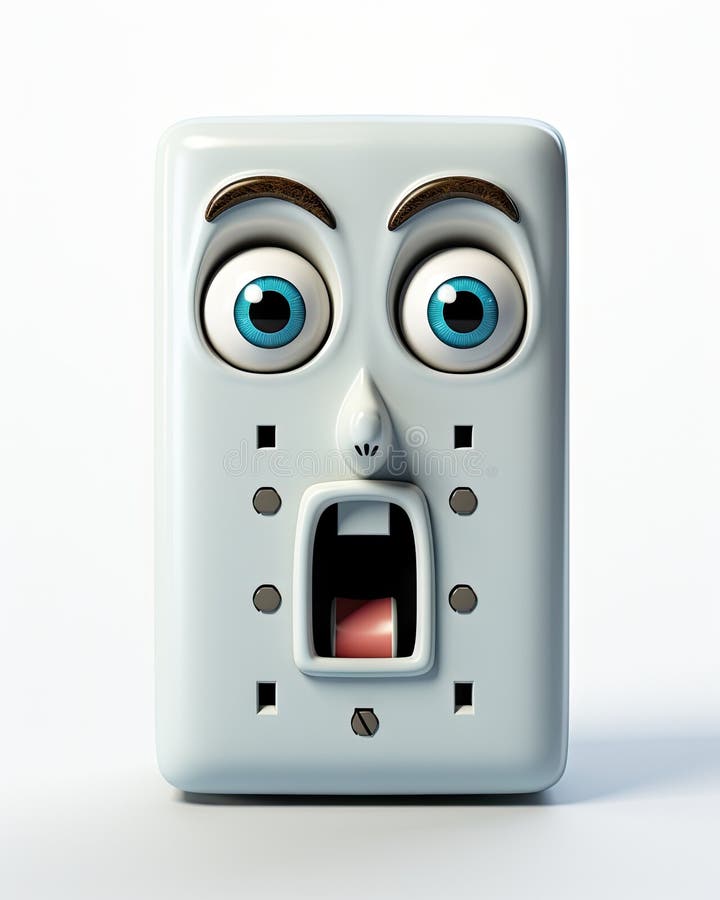 A White Box with a Face and Eyes with a Surprised Expression ...