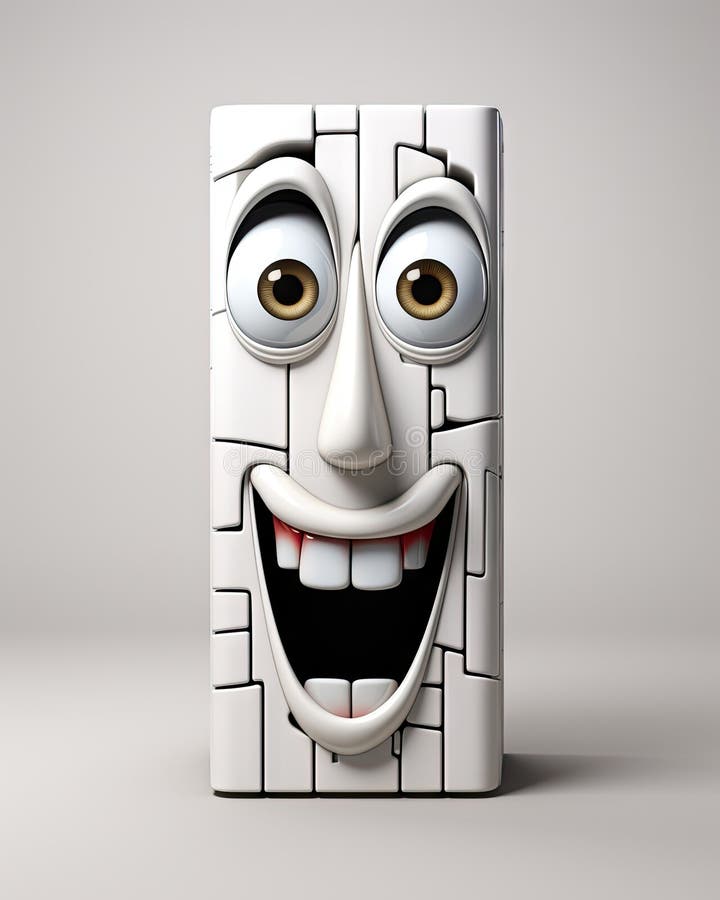 A White Box with a Face Made Out of Bricks on it. Generative Ai Stock ...
