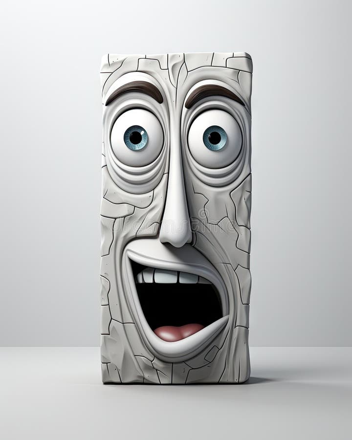 A White Box with a Face on it and a Surprised Expression. Generative Ai ...