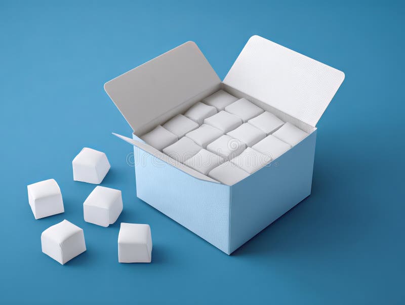 White Box Filled Cubes Blue Background Stock Photos - Free & Royalty ...