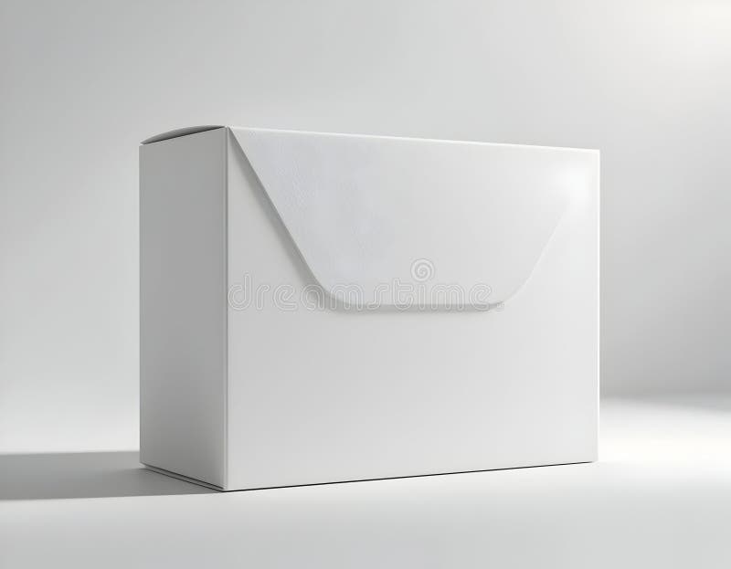 White Box with Flap Simple Product Packaging Mockup in Studio Stock ...
