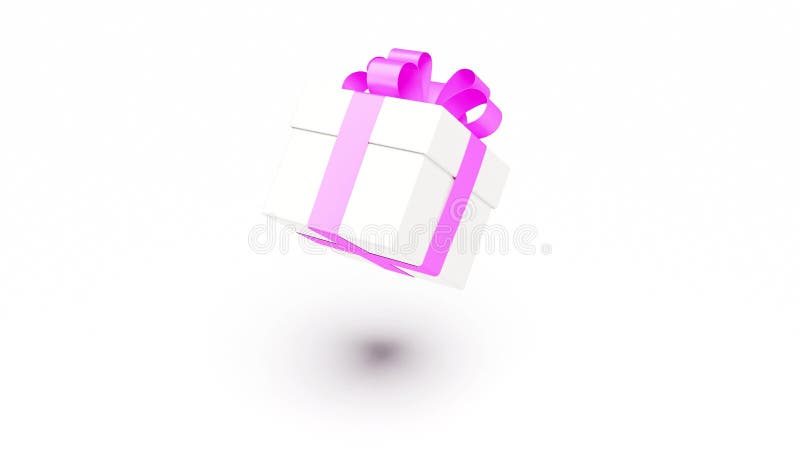 White Box Gift Pink Ribbon Tape 3d Stock Illustration - Illustration of ...
