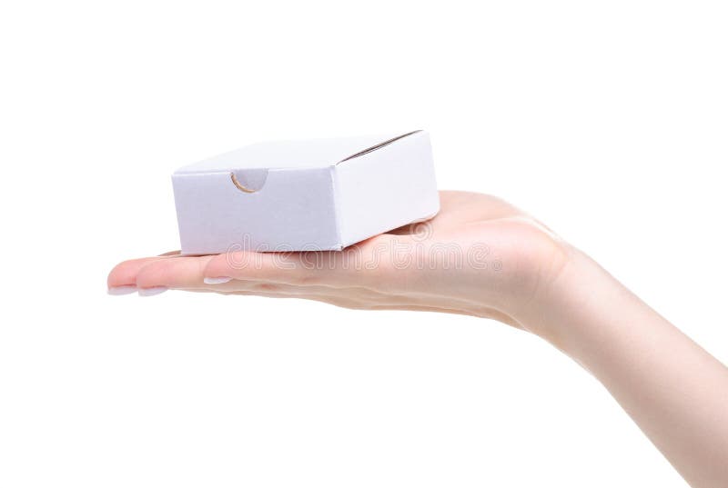 White box in hand stock image. Image of empty, giving - 180357659