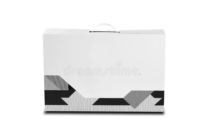 White Box with a Handle. Packing Box for Laptop Stock Photo - Image of ...