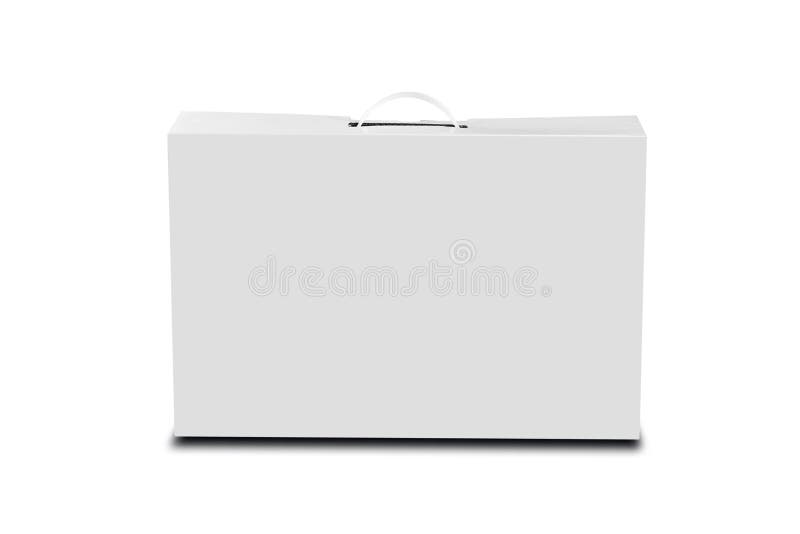 White Box with a Handle. Packing Box for Laptop Stock Photo - Image of ...