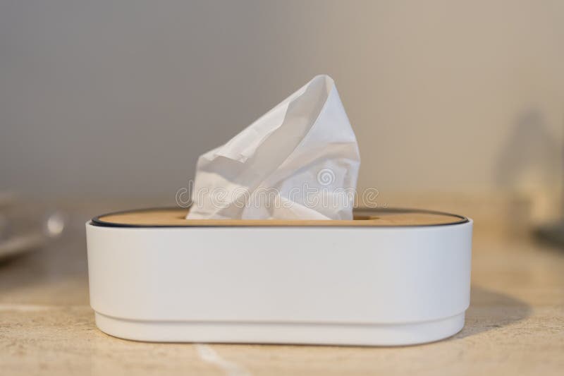 White Box with White Hygienic Paper Tissues Stock Photo - Image of ...