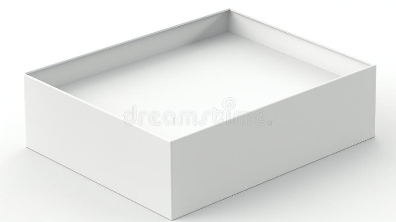 A White Box Isolated in White Background, Elevated View Stock ...
