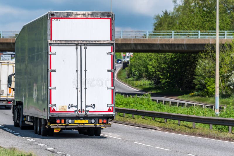 White Box Lorry Truck on Uk Motorway in Fast Motion Stock Image - Image ...