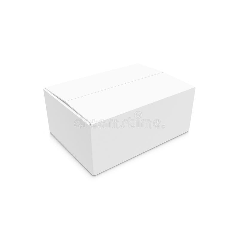 Cardboard Box Mockup Isolated on a White Background Stock Illustration ...
