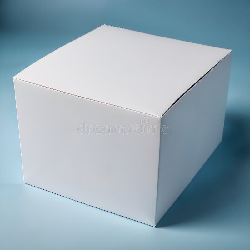 White Box Mockup on Blue Background Minimalist Product Presentation ...