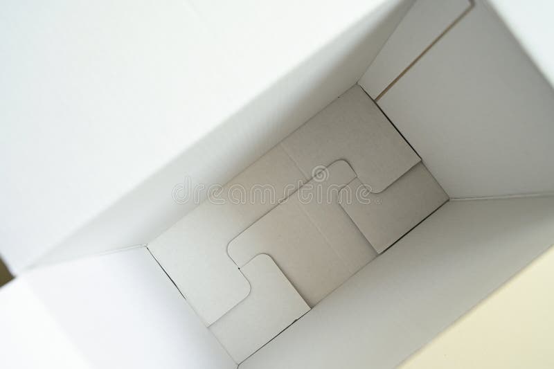 Close Up White Box Packaging Inside, Paper Textured Stock Image - Image ...