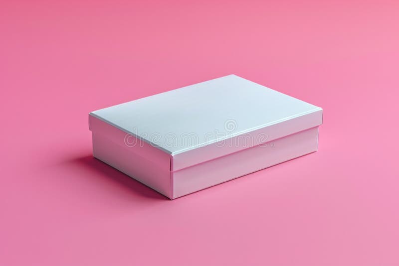 A White Box on a Pink Background with a Pink Background Stock ...