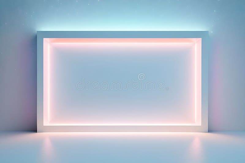 A White Box with Pink and Purple Lights on it. the Box is Empty and Has ...
