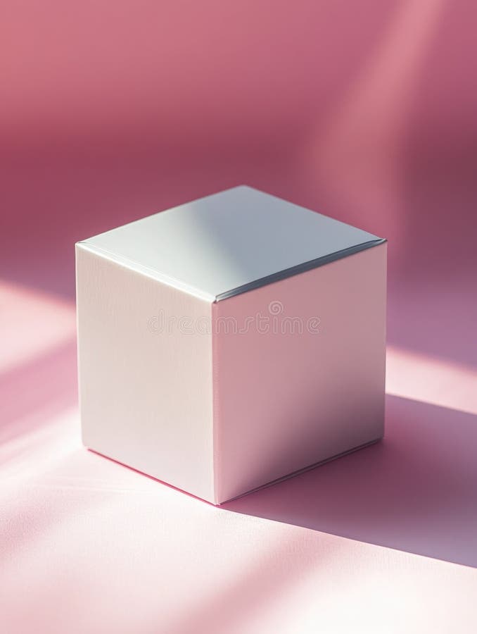 White Box on Pink Surface stock photo. Image of furniture - 385100906