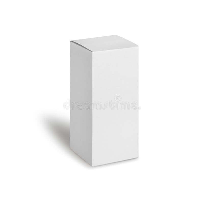 White Box Product Tall Shape Packaging in Front View Isolated on White ...