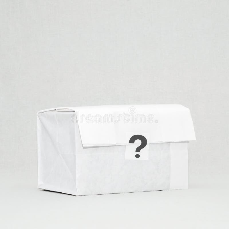 White Box with Question Mark Stock Image - Image of giftbox, packaging ...