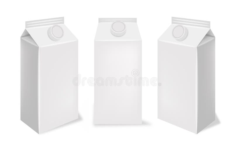 White Box Realistic Set, Isolated Container, Milk Box Stock Vector ...