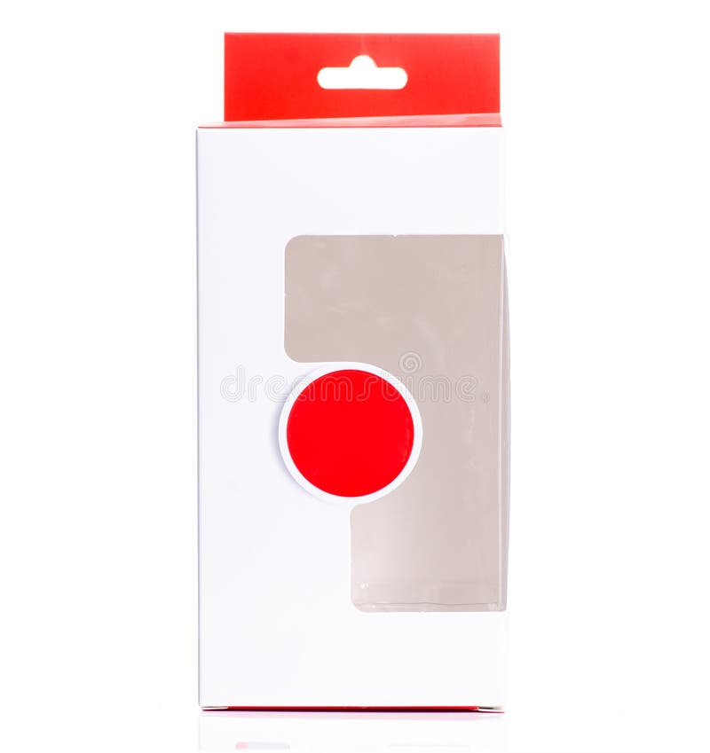 White box with red stock image. Image of object, post - 127107913