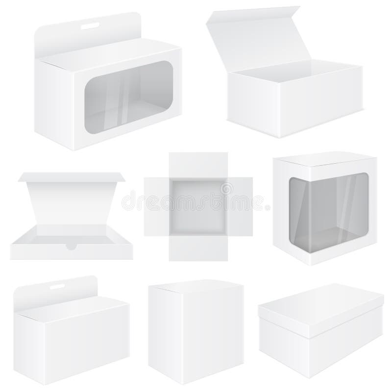 White box. Set of mockups stock vector. Illustration of office - 128571824
