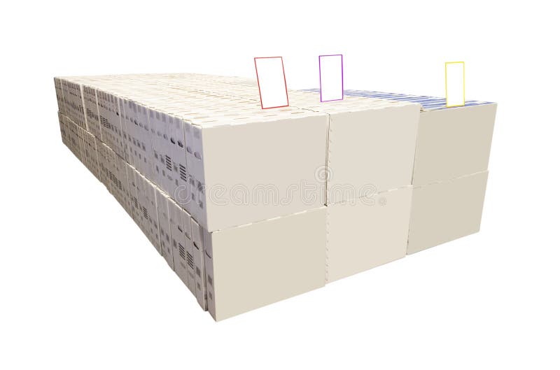 White Box Set in Supermarket Store Stock Photo - Image of ship, group ...