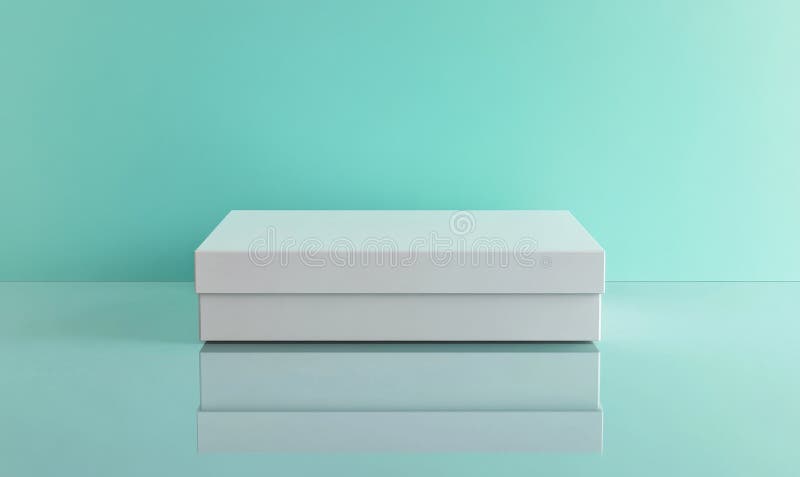 A White Box is Sitting on a Blue Background Stock Illustration ...