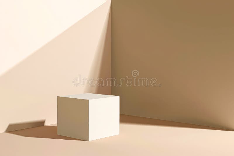 White Box is Sitting in a Room with a Tan Wall Stock Photo - Image of ...