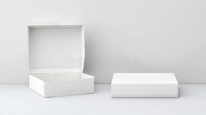 A White Box Sitting on Top of a White Table Stock Illustration ...