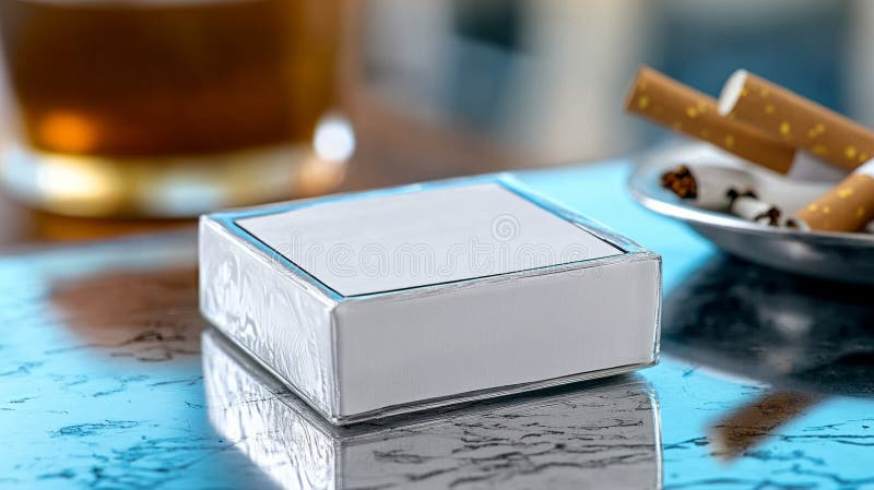 White Box with Space for Text with Nicotine Patch. Stock Photo - Image ...