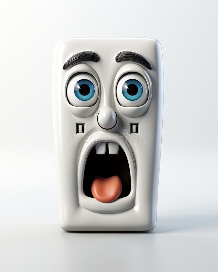 A White Box with a Surprised Face on it S Face. Generative Ai Stock ...