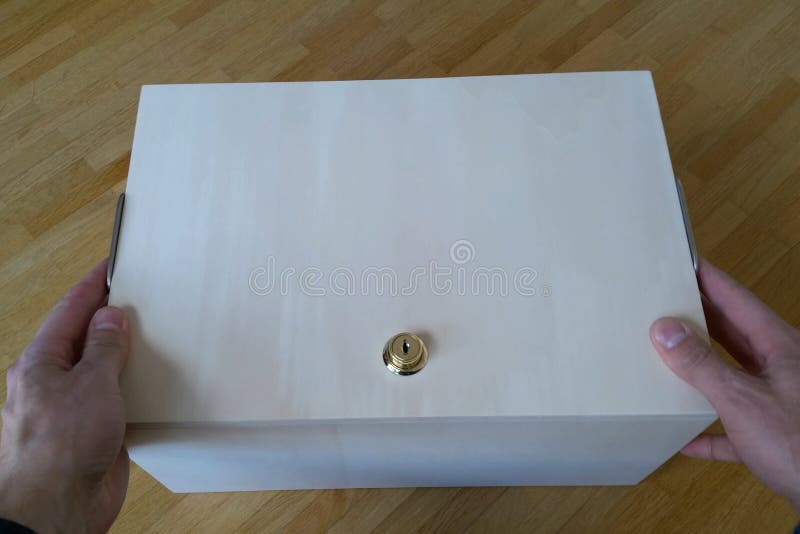 White Box on the Table. Parcel in White Box Stock Image - Image of ...