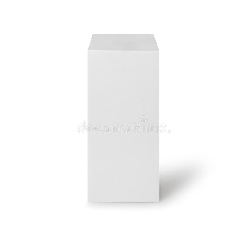 Set of White Box Tall Shape Product Packaging in Side View and Front ...