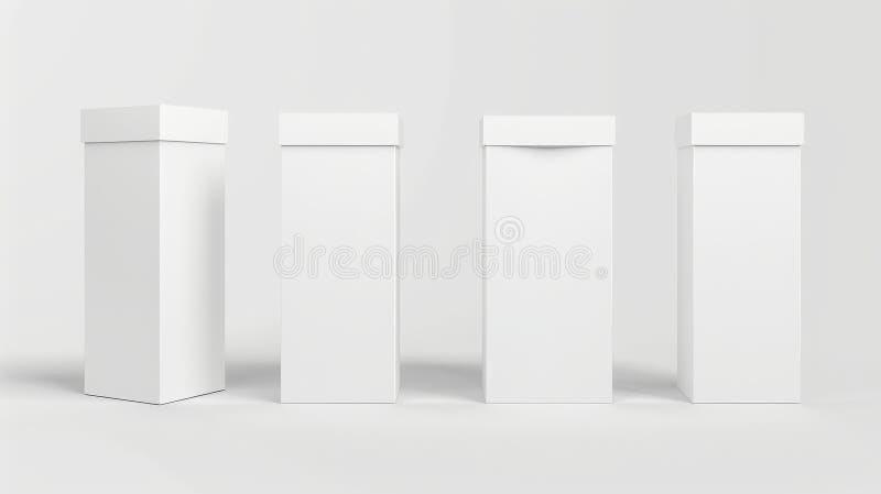 White Box Tall Shape Product Packaging Isolated on White Background ...