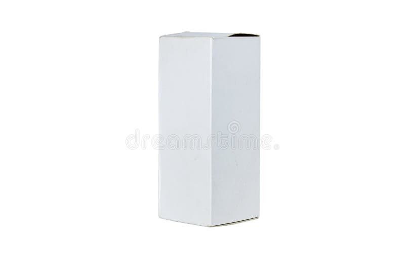 White Box Tall Shape Product Packaging in Side View Isolated on White ...