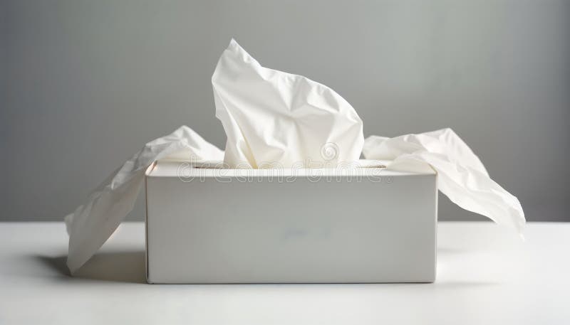 White Box with Tissue Paper Inside. Clean Presentation of Hygiene ...