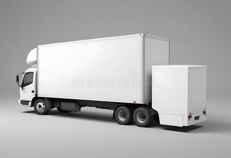 White Box Truck Isolated on Background Stock Illustration ...