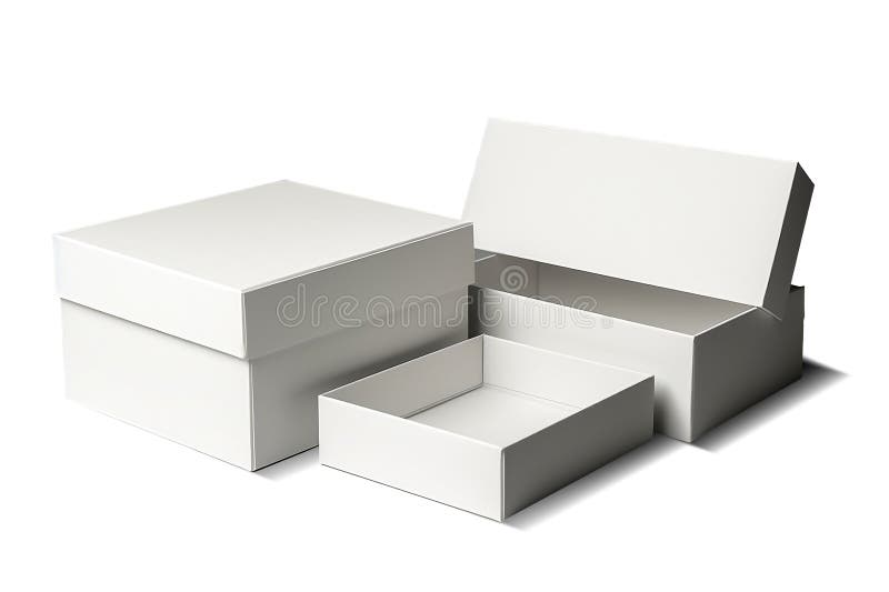 A White Box with Two Open Boxes Precariously Balanced on Top of it in a ...