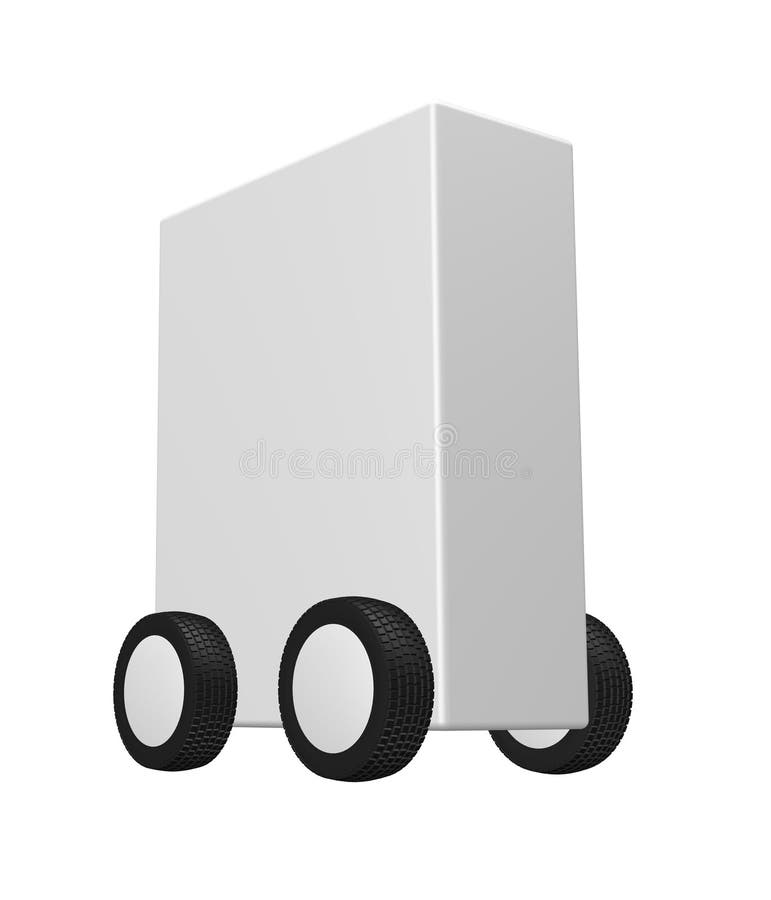 White box on wheels stock illustration. Illustration of packet - 18662018
