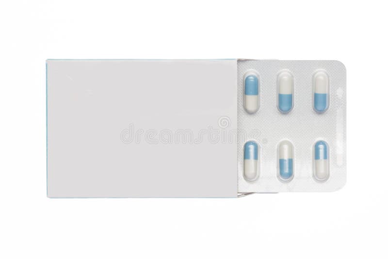 Blue-white Medical Capsules Stock Photo - Image of health, capsules ...