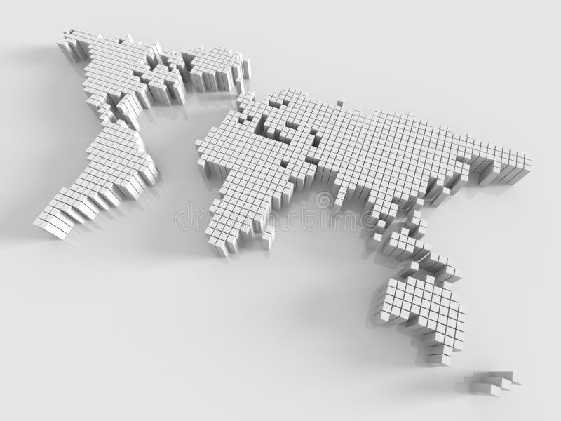 White Box World Map. Abstract World Map Stock Illustration ...