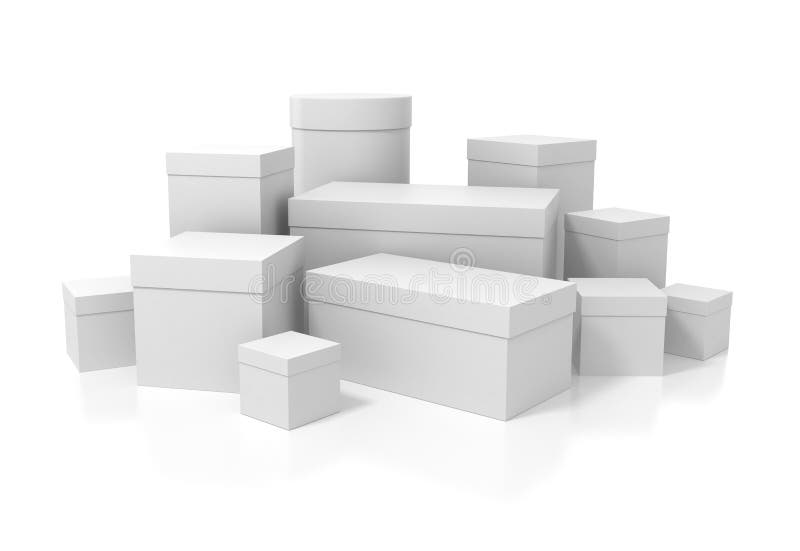 White boxes stock illustration. Illustration of object - 46614500