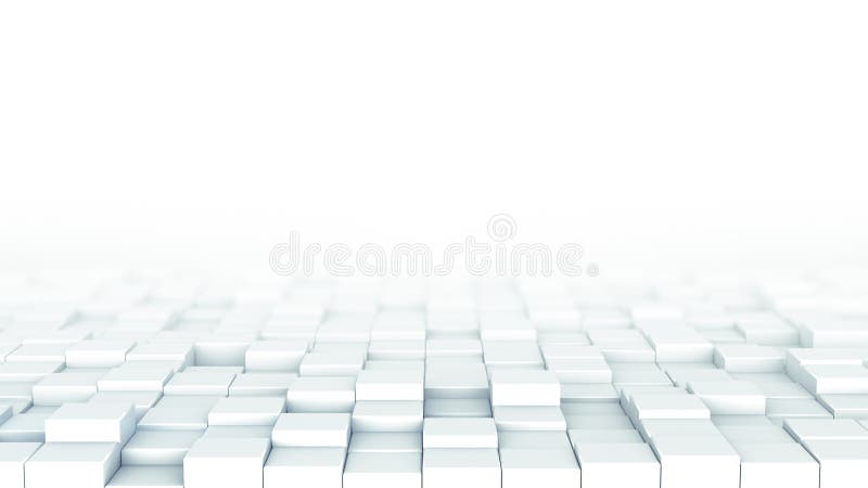 White Boxes and Free Space 3D Render Stock Illustration - Illustration ...