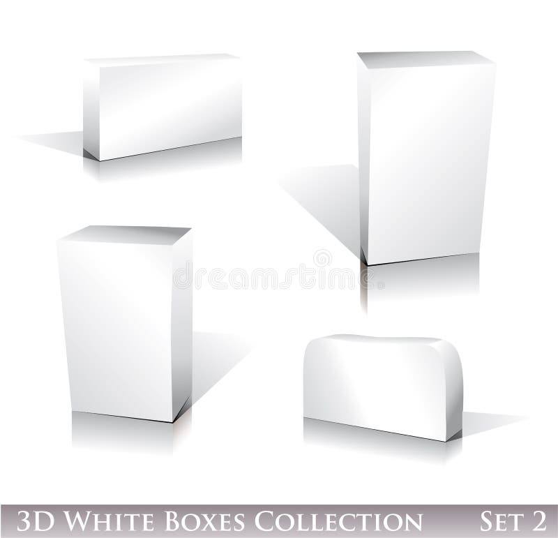 White Boxes Icon Set stock vector. Illustration of program - 10084430