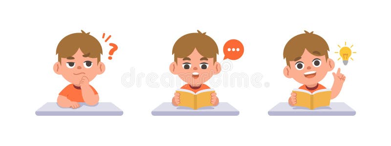 Cartoon Children Problem Reading Stock Illustrations – 137 Cartoon ...