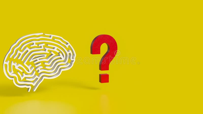 The White Brain Maze and Question Mark for Sci or Creative Concept 3d ...
