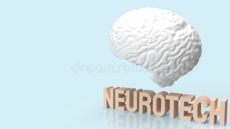 The White Brain and Wood Text Neueotech for Sci or Medical Concept 3d ...