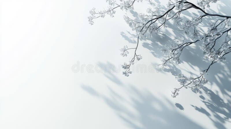 White Branch and Shadow on Light Background Stock Illustration ...