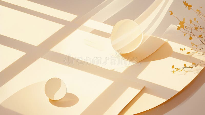 Sunlit Window with White Objects and Branch Stock Illustration ...