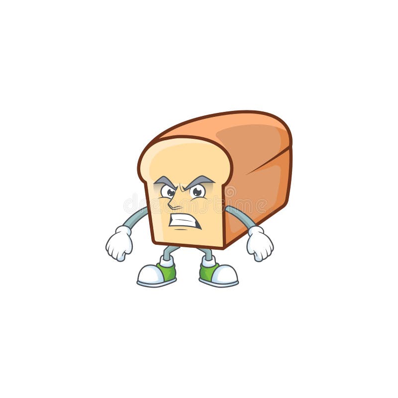 White Bread with Annoyed Cartoon Character Shape. Stock Vector ...